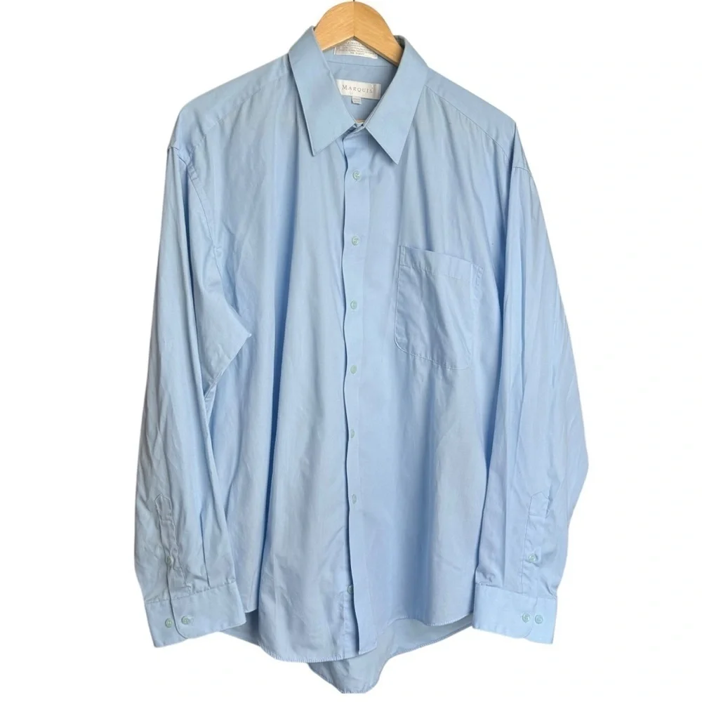 Marquise | Shirts | 425 Marquis Light Blue Dress Shirt Xl Regular Fit ...